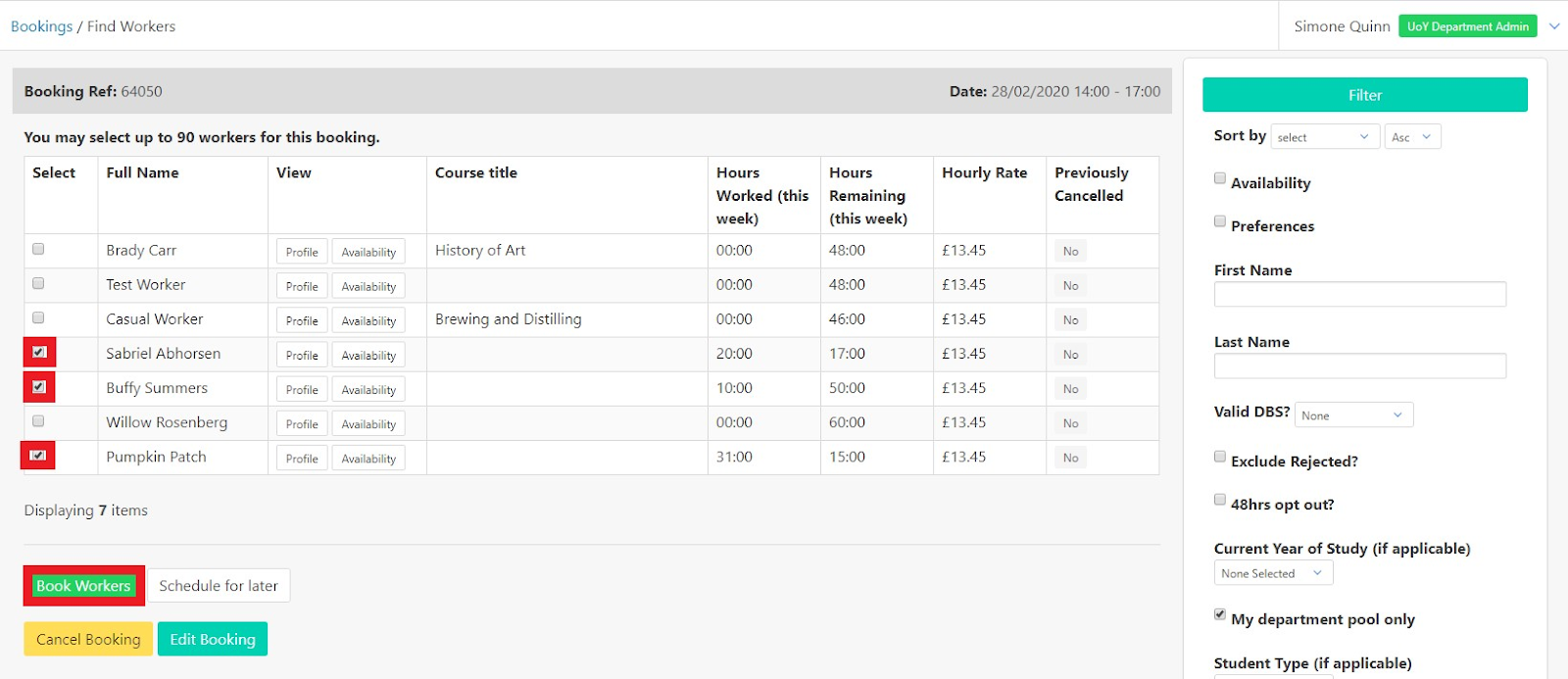 How to add workers to a booking – Help Centre: Human Resources ...